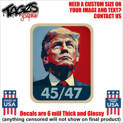 Trump Hope 45/47 MAGA Printed & Laminated Window Decal Sticker Car ...