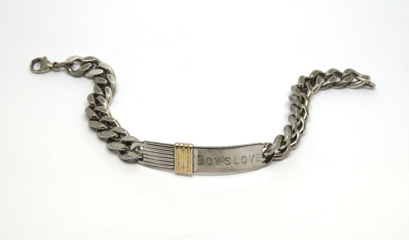 db DOLAN BULLOCK 14K GOLD Overlay Rhodium Plated 925 Sterling Silver ID ...