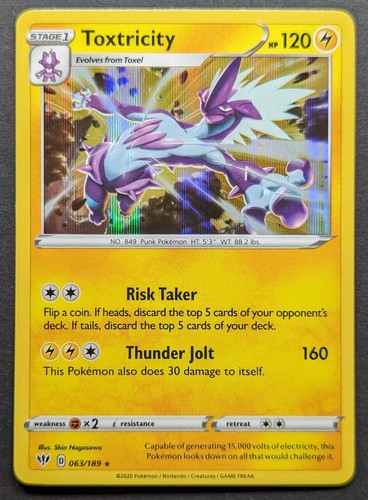 Toxtricity 2020 Darkness Ablaze Rare Holo Pokemon Card 063/189 NM | eBay