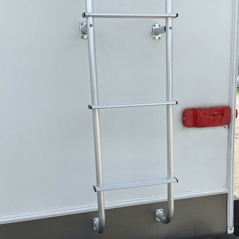 Universal Exterior Rear RV Motorhome Straight Ladder Silver For # 139. ...