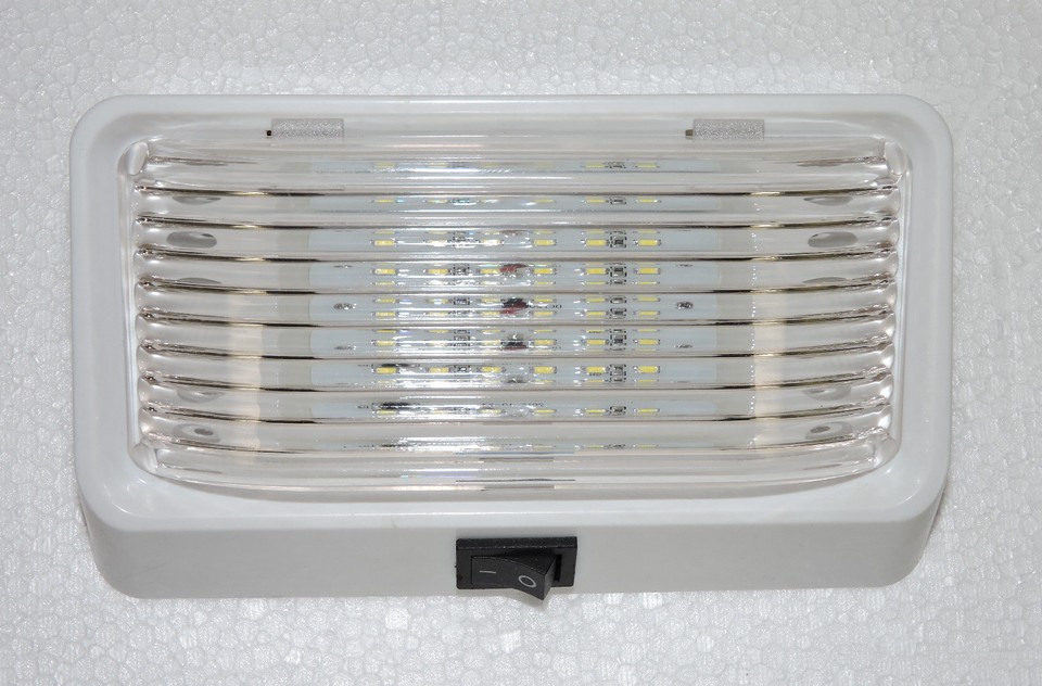 12V Light Fixture LED RV Exterior Porch Utility Light w/switch Clear ...