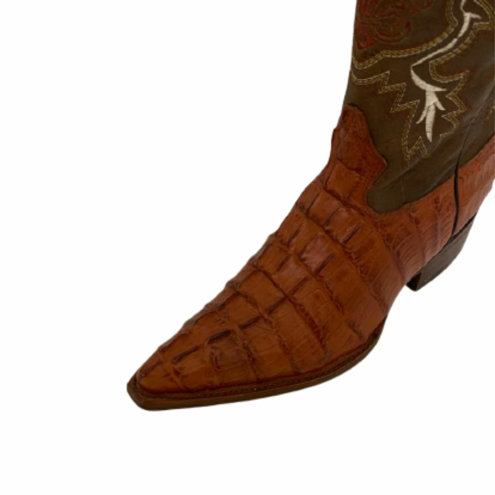 Men's Genuine Cowhide Crocodile Print Cowboy Western 2X TOE Boots ...