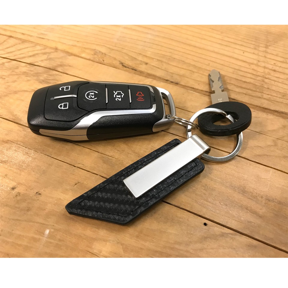 GMC Denali Carbon Fiber Texture Strap Silver Bar Key Chain | eBay