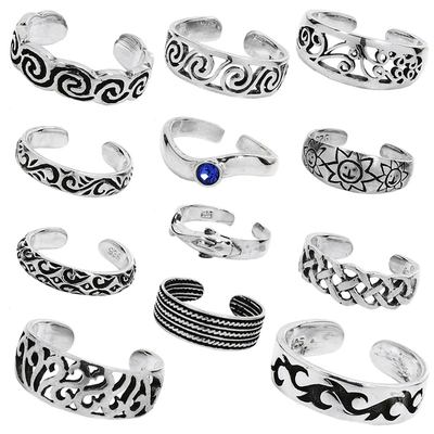 925 STERLING SILBER Zehenring Zehenringe Fußring Fussschmuck Größe ...