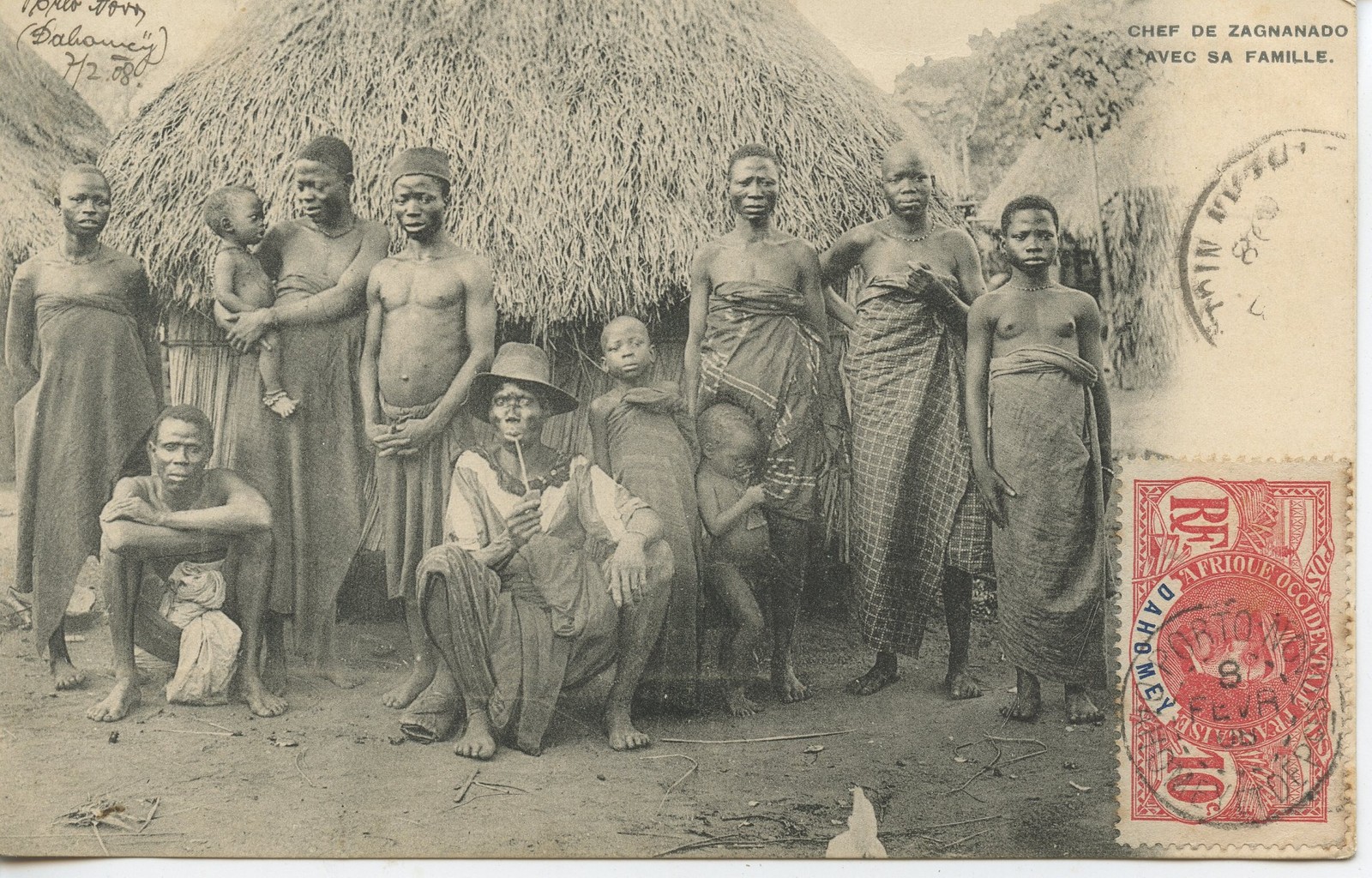 POSTCARD / COLONIES FRANCAISES / DAHOMEY CHEF DE ZAGNANADO AVEC SA ...