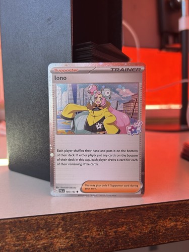Iono 185/193 SV Paldea Evolved Cosmos Holo Stamped Promo Pokemon Card ...