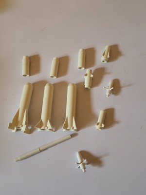 Vintage 1950s-60s MARX Cape Canaveral Satellite Missiles Rockets PARTS ...