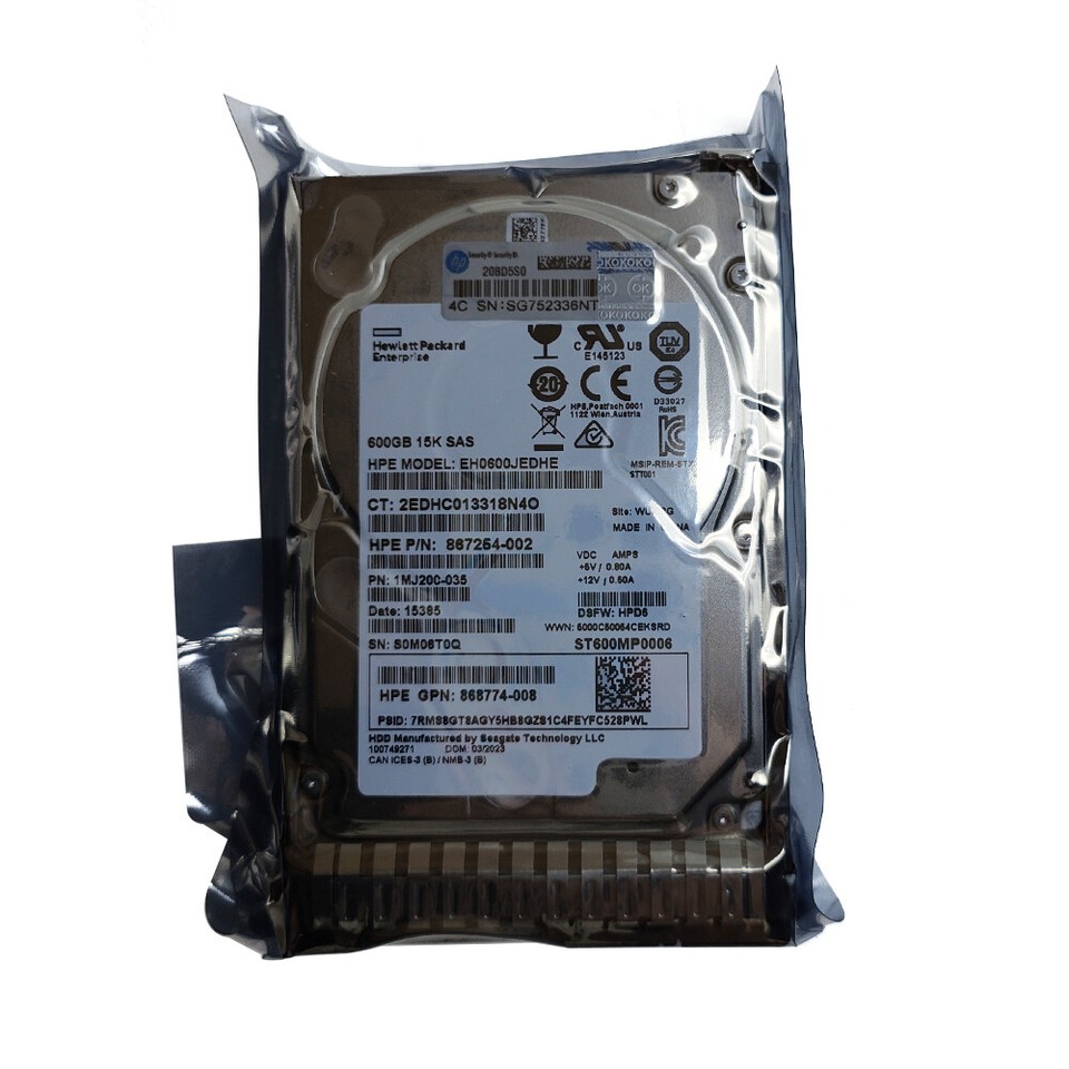 New 870757-B21 For HP 600GB 12G SAS 15K SFF SC ENT HDD Server | eBay