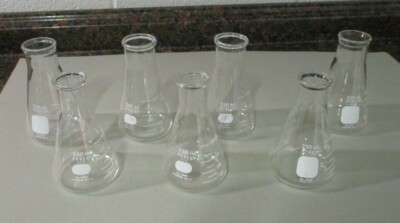 Lot of 7 PYREX Labware Corning 4980 AND 5100 250mL Erlenmeyer Flasks | eBay