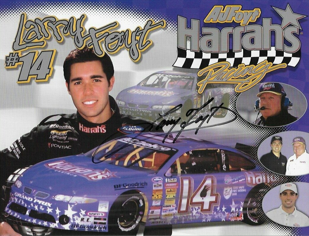 SIGNED 2000 LARRY FOYT AJ FOYT HARRAHS RACING #14 NASCAR ASA LATE MODEL ...