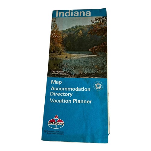 Vintage Map Indiana Map Vacation Planner Brochure Accommodation ...