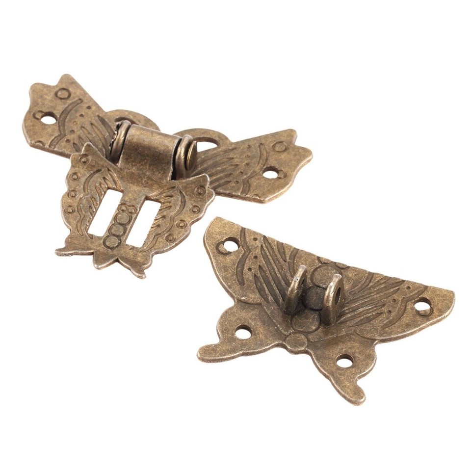 Butterfly Shape Furniture Hasp Lock Vintage Jewelry Box Latch Clasp ...