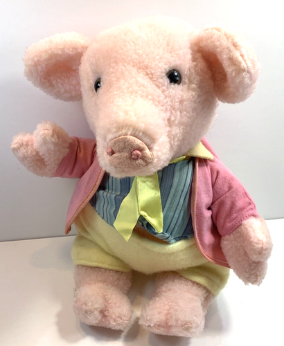 Vtg 14" Eden Toys Beatrix Potter Plush Pink Pigling Bland Suit & Tie | eBay