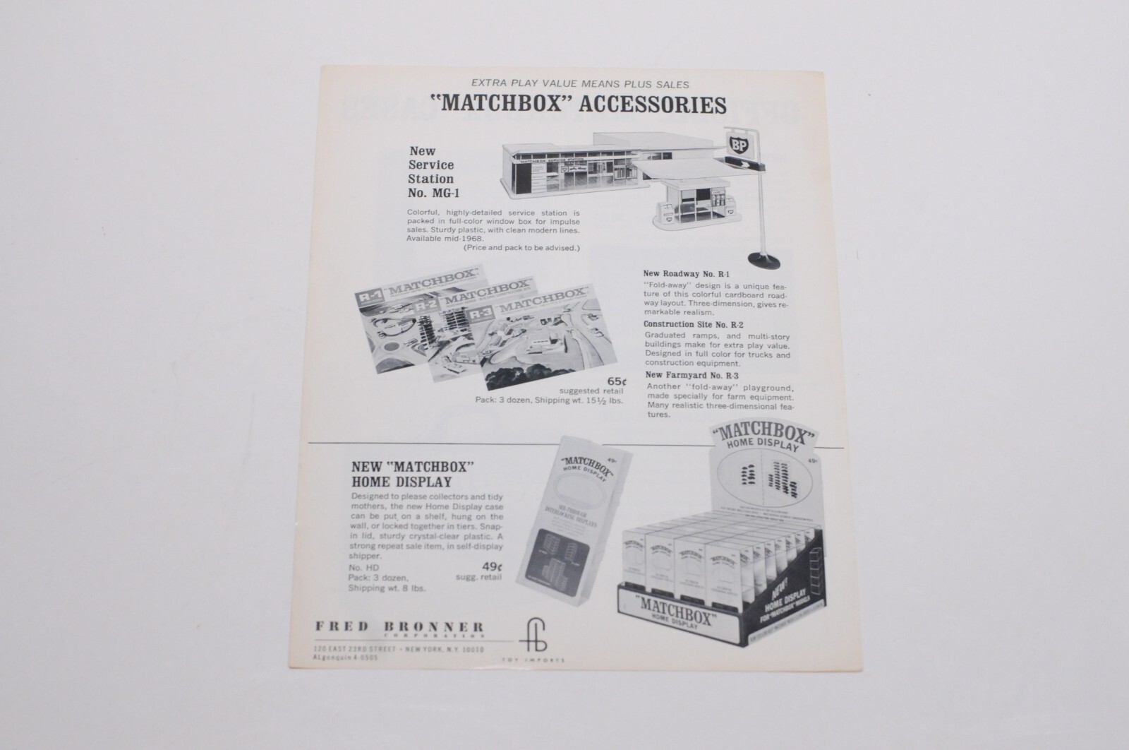 VERY RARE VINTAGE MATCHBOX ACCESSORIES PROMO SINGLE SHEET BROCHURE | eBay