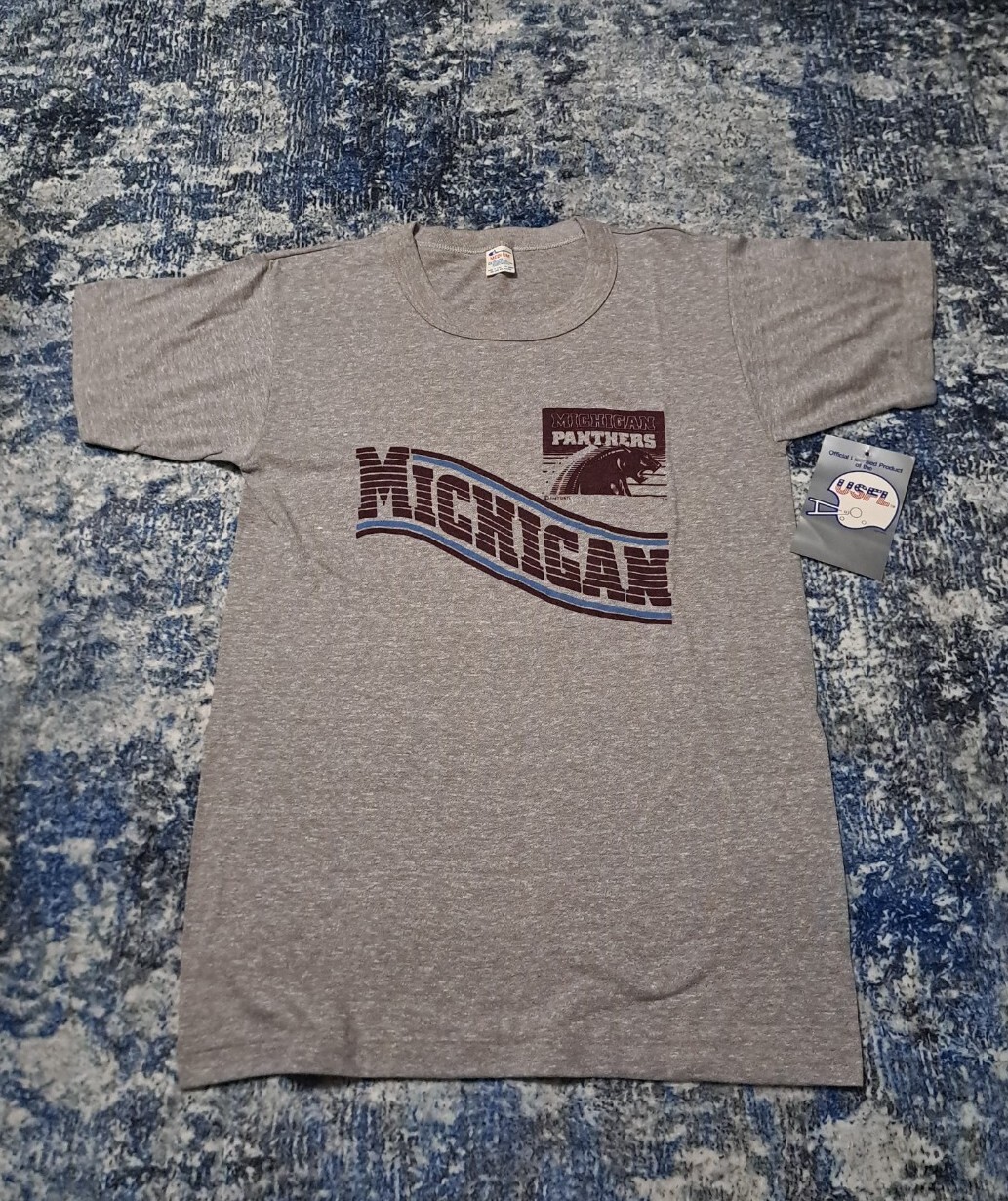 Vintage 1982 Michigan Panthers USFL Shirt Champion Medium NWT Single ...