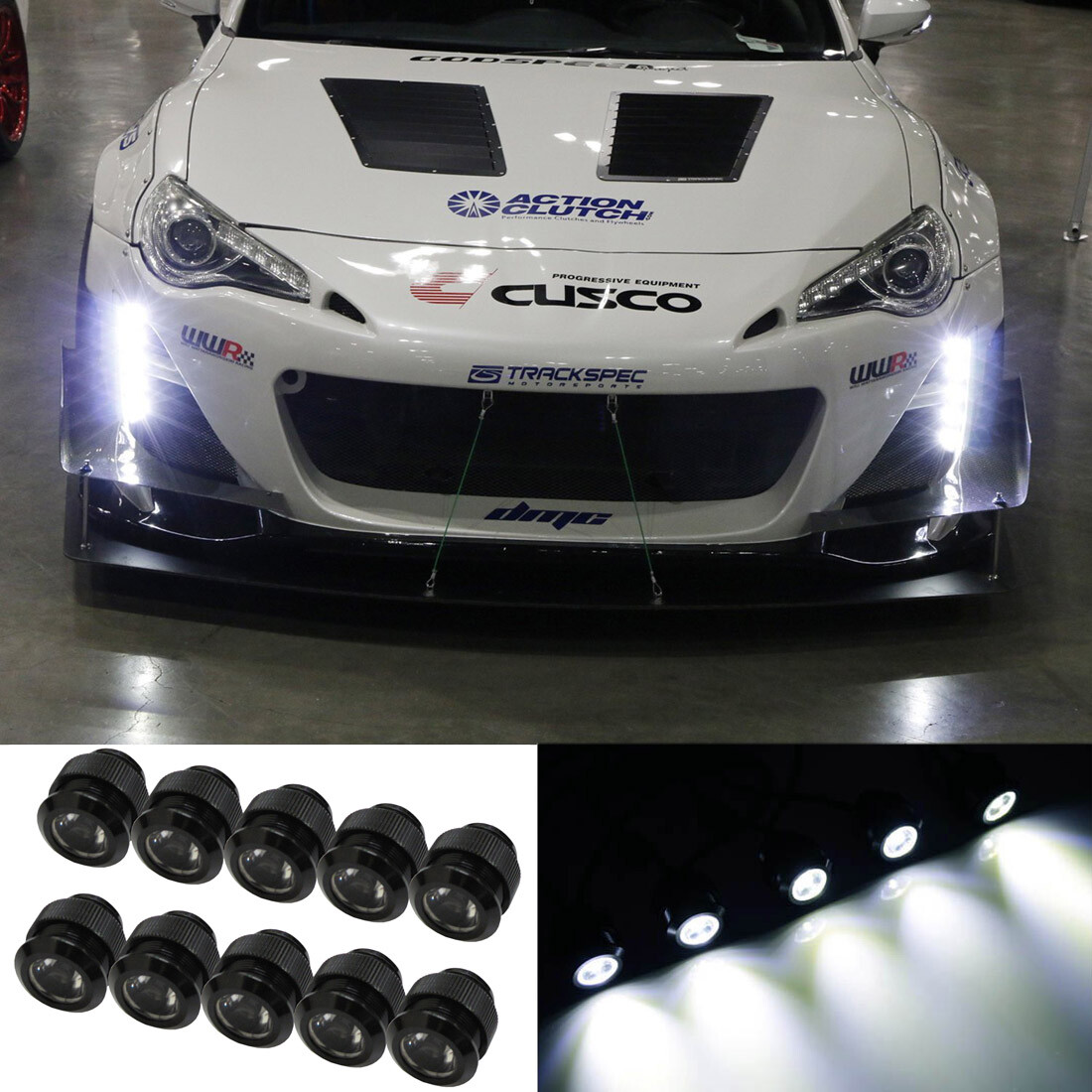 HID White 30W High Power Flexible LED Daytime Running Lights w/ Free ...