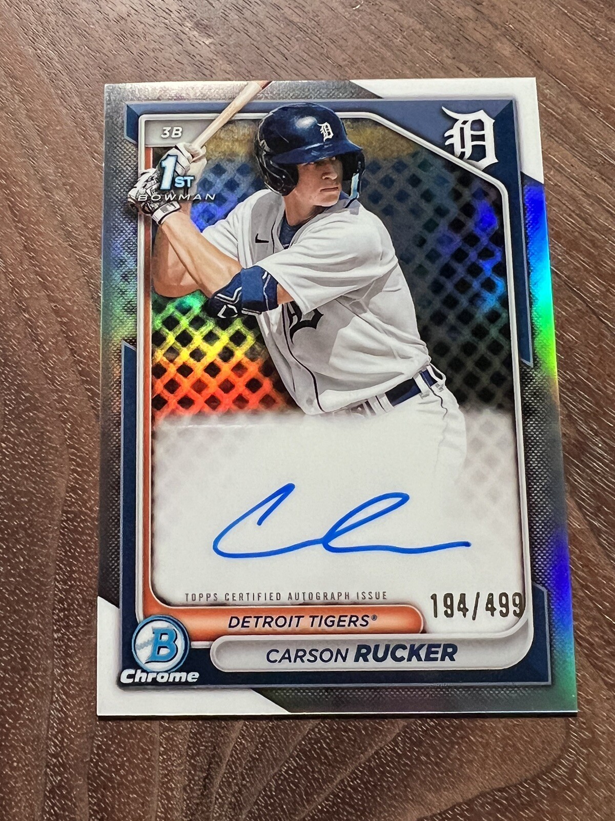 2024 Bowman - Chrome Prospect Auto /499 Refractor #CPA-CR Carson Rucker ...