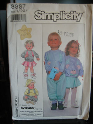 Vintage Simplicity 8887 Toddler's Pants, Shirt & Skirt Pattern - Sizes ...