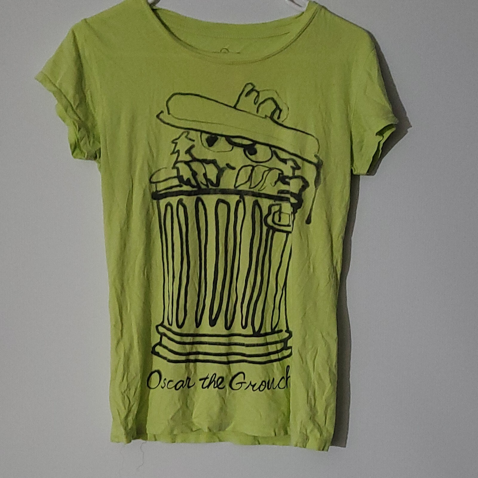 Women's Sesame Street Oscar The Grouch Lime Green Tsh… - Gem
