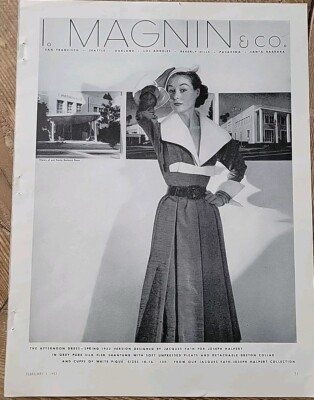 1952 womens Jacques Fath for Joseph Halpert dress I. Magnin & Co ...