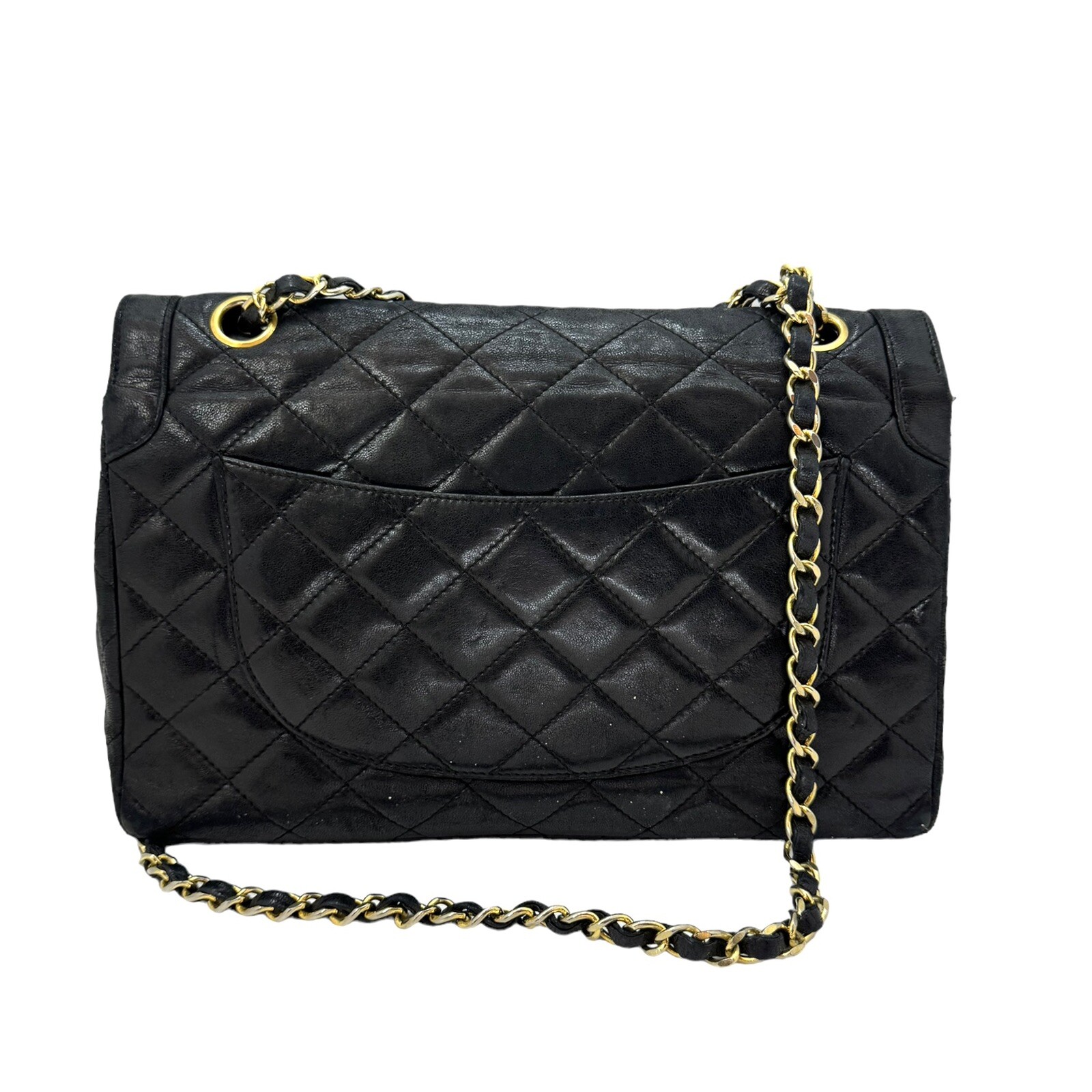 CHANEL Authentic Vintage Classic Paris Double Flap Black Lambskin ...