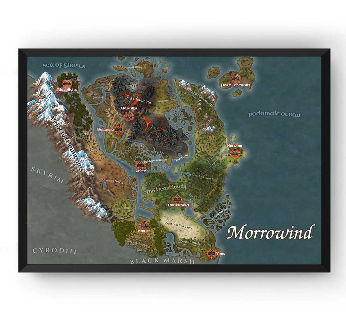Elder Scrolls Morrowind Map Map, Morrowind Vvardenfell Mournhold