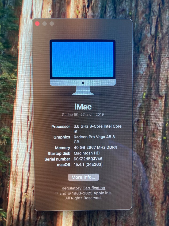 Apple iMac 27" 2019 5K - i9 3.6GHz - UPGRADED 40GB RAM, 1TB SSD, Radeon ...