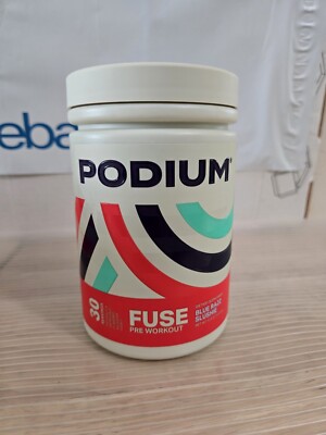 PODIUM FUSE Pre Workout - Blue Razz Slushie (30 Servings) Net Weight 14 ...