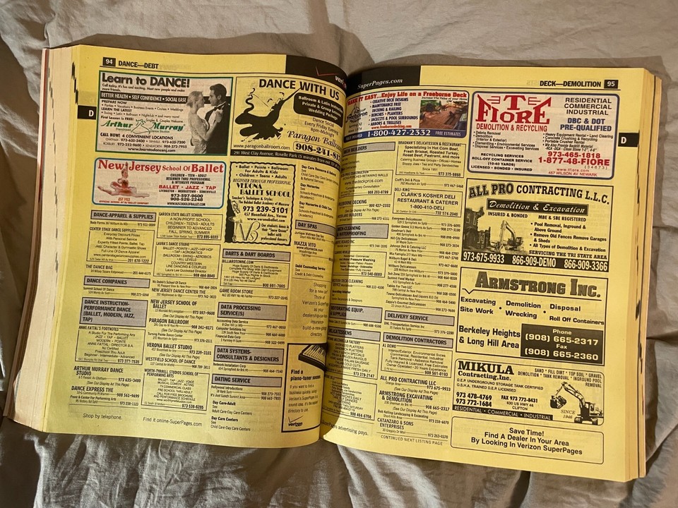 Union County NJ Yellow White Pages Phone Book 2006 Summit Springfield ...