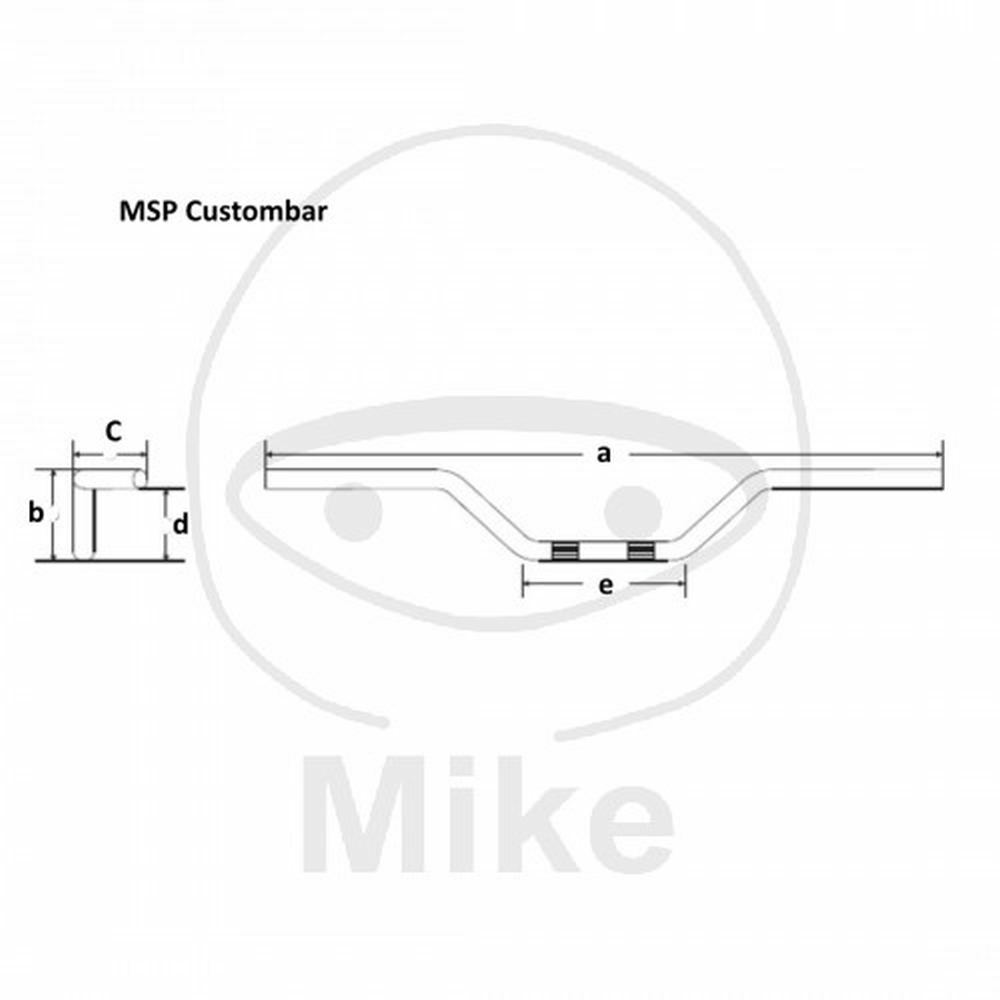 Handlebar Black 25.4 Custombar FEHLING High Triumph 790 Speedmaster ...