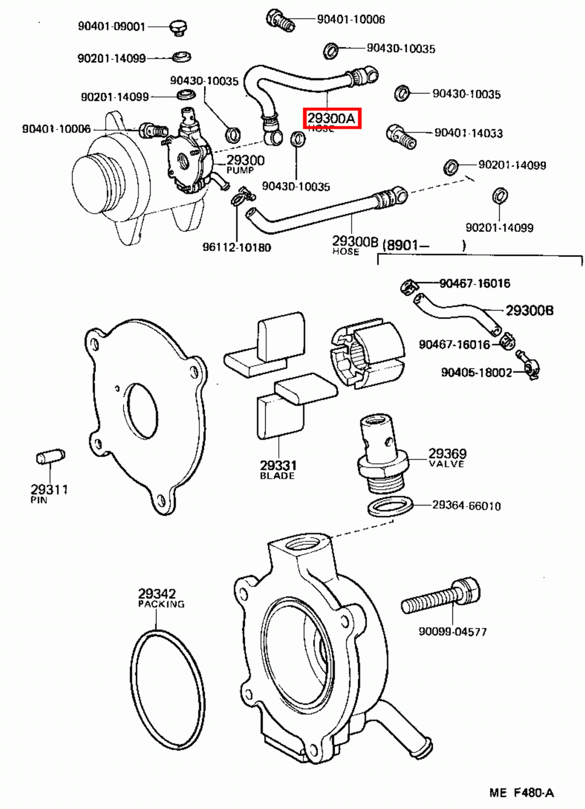 Genuine LandCruiser 60 75 Series 12HT 2H Alternator Vacuum Pump Inlet ...