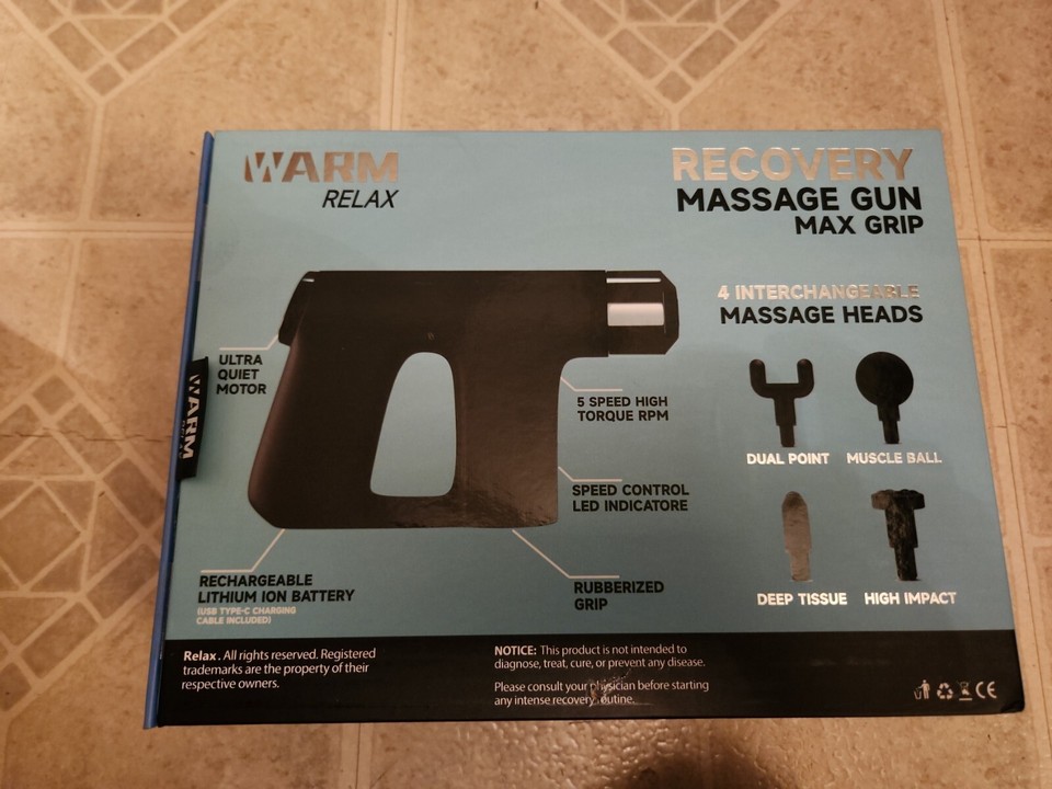 Warm Relax Recovery Massage Gun - Max Grip | eBay