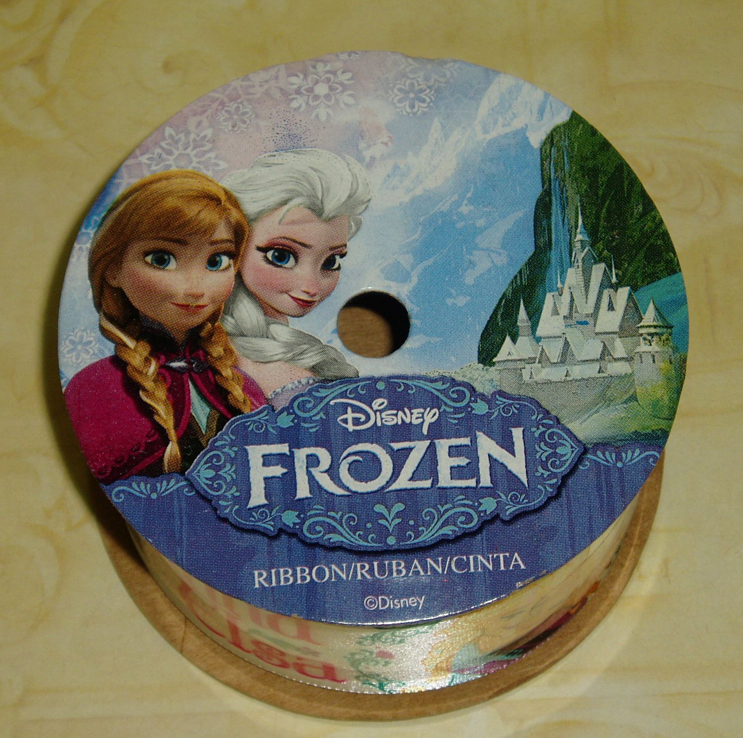 Rare Disney Frozen Anna & Elsa 9 Feet X 1 1/2 Inch Spool Polyester ...