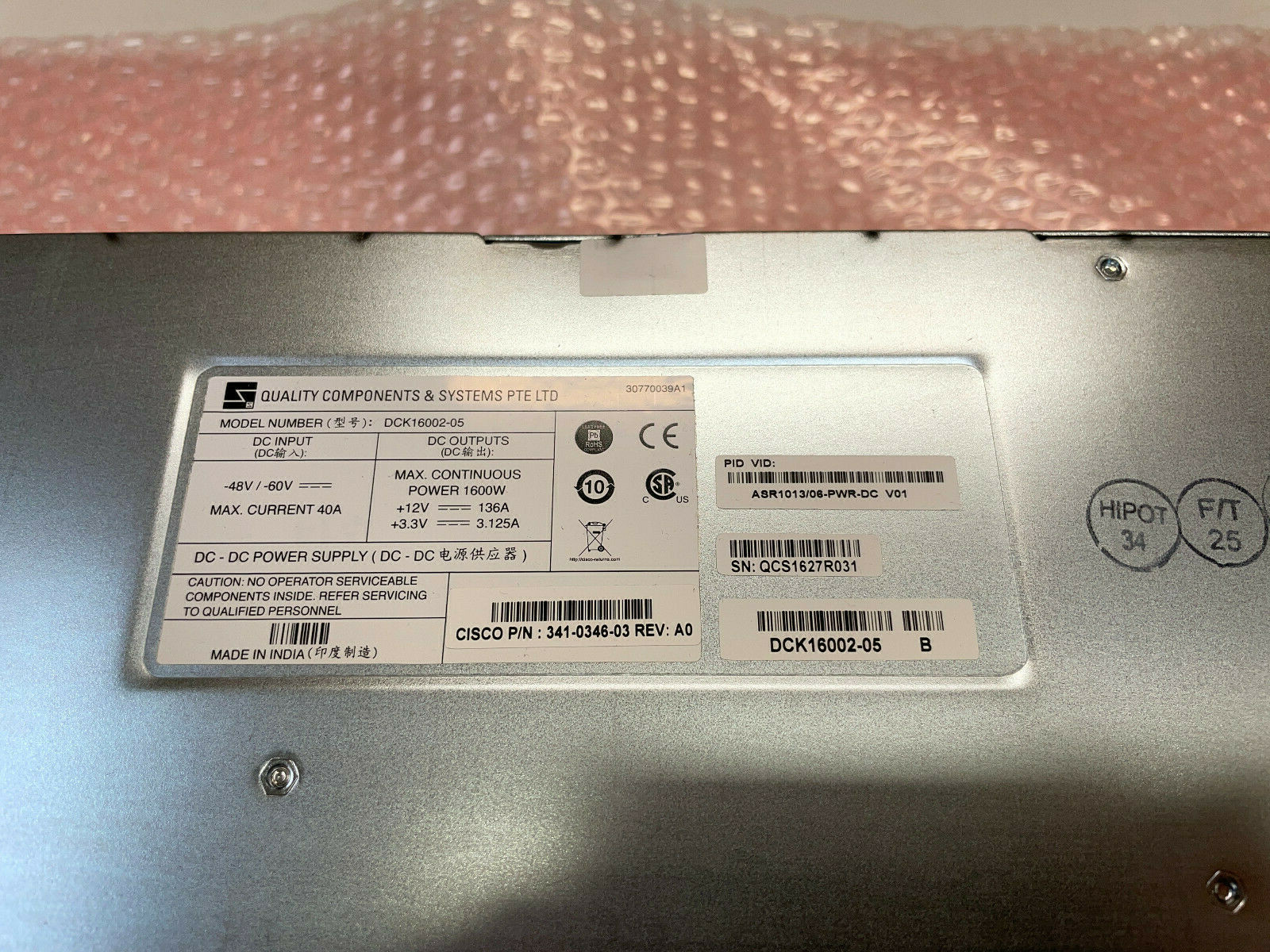 *REFURB* CISCO ASR1013/06-PWR-DC for ASR1006 & ASR1013 Routers | eBay