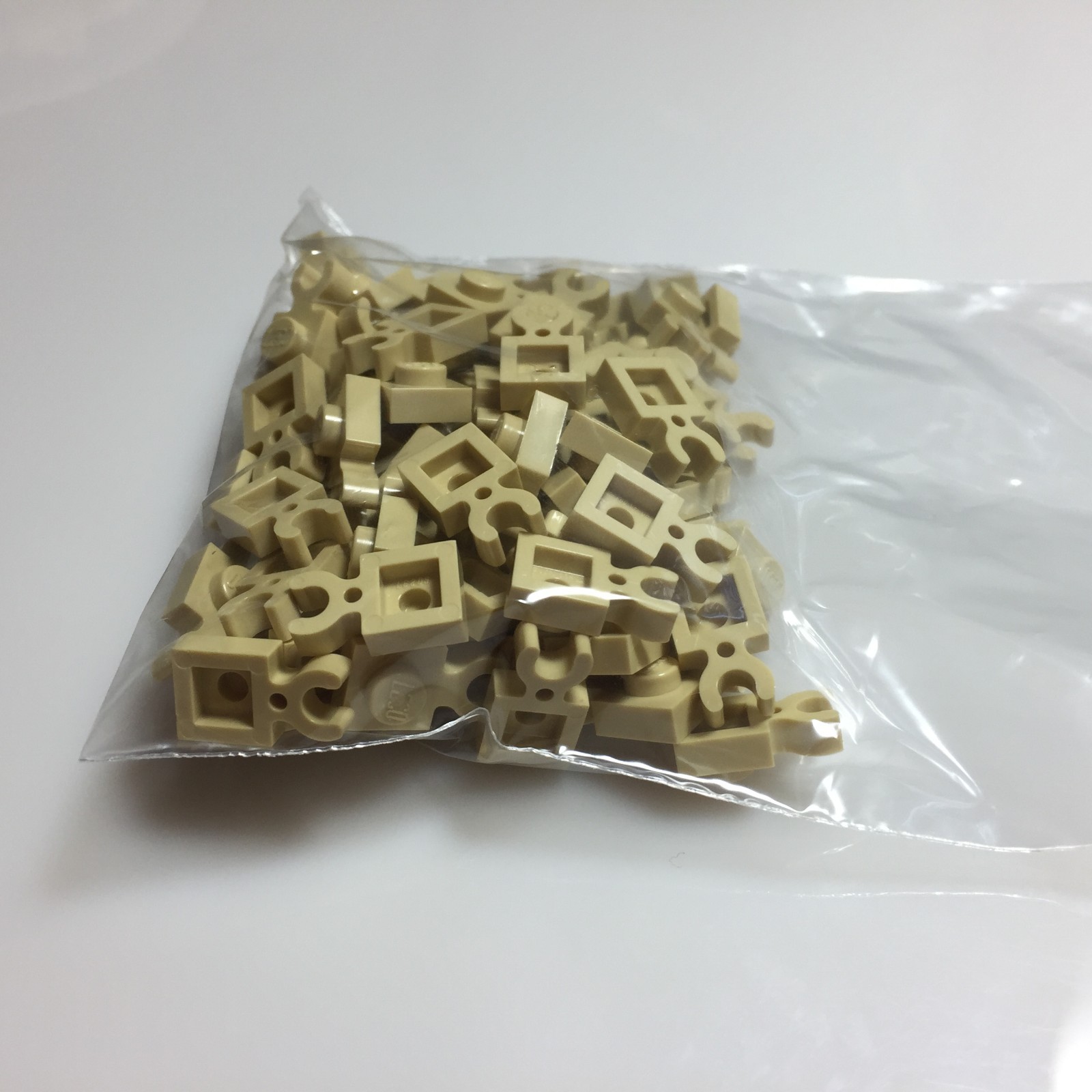 75 per lot NEW LEGO Brick Yellow (Tan) 1X1 W. Holder plate (60897/ ...