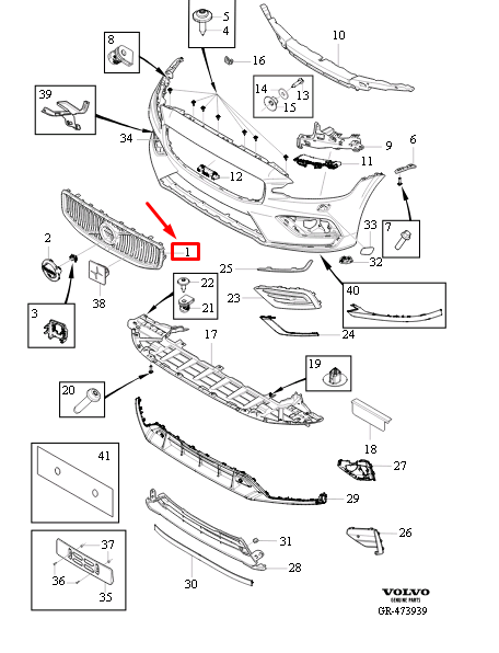 VOLVO S60 MK3 Radiator Grille 32365393 GENUINE for sale online | eBay