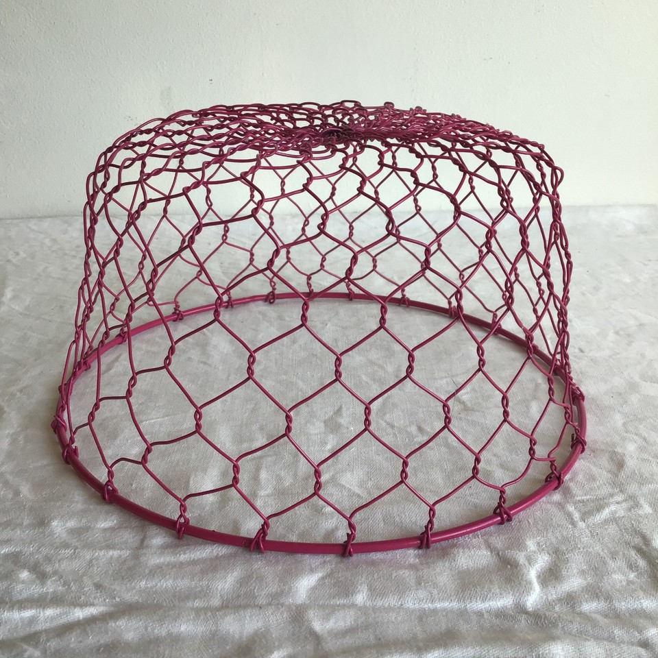 Round Red Wire Metal Mesh Egg / Fruit Collecting Basket. | eBay