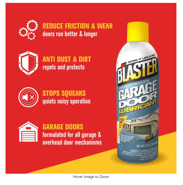 Blaster 9.3 oz. Premium Silicone Garage Door Lubricant Spray (Pack of 2 ...
