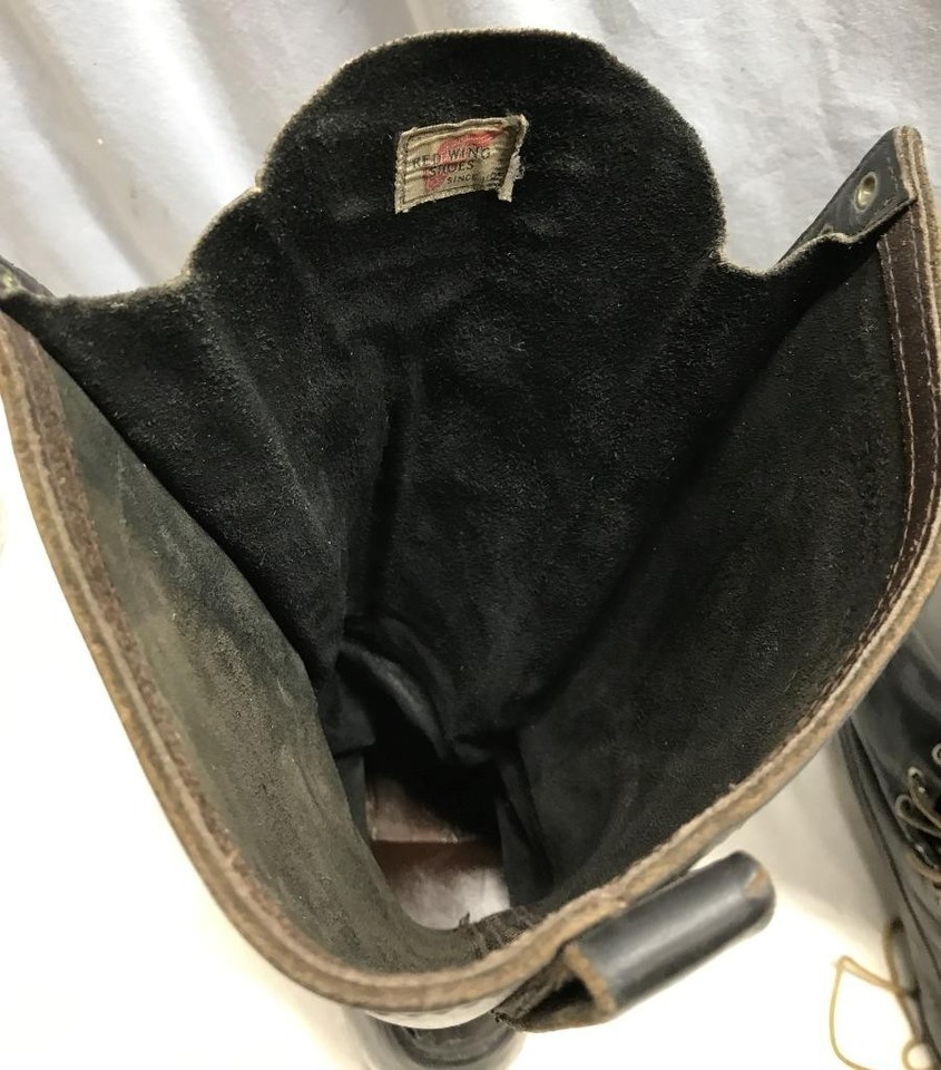 RED WING Lineman Logger TALL Black Leather BOOTS 677 Men's 10.5 C | eBay