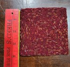 Beaded Cloth Handmade HOLIDAY FANCY Coasters Orange Red Gold Set Of ...