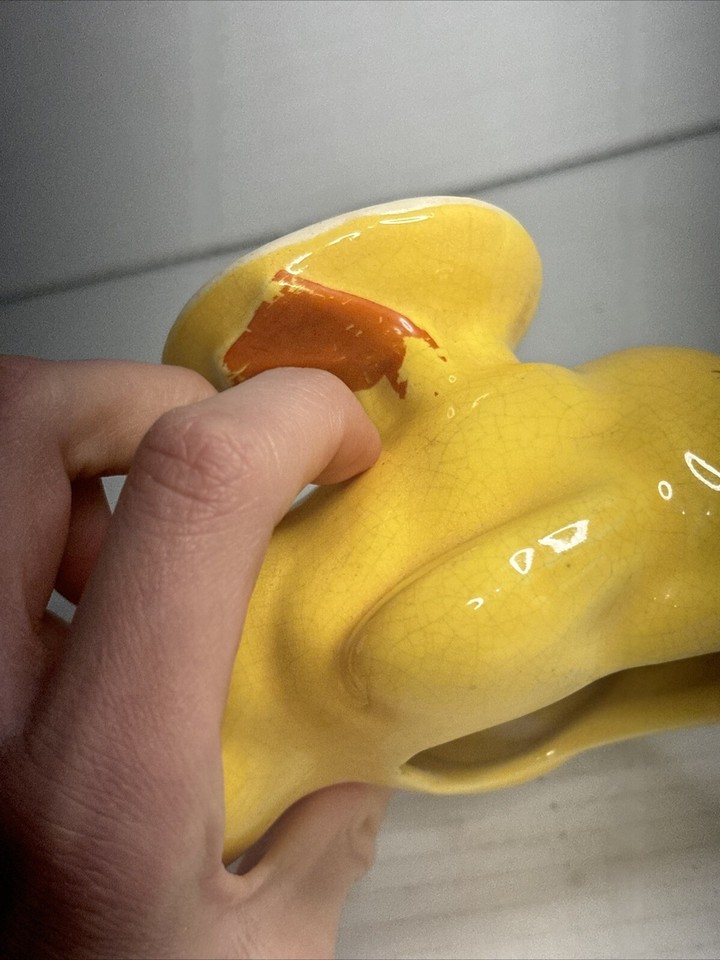 Vintage Yellow Pottery Duck Planter 7 x 4" | eBay