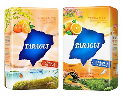 2- Pack YERBA MATE TARAGUI CITRICOS DEL LITORAL/ORANGE -1.1 LB. SHIP ...