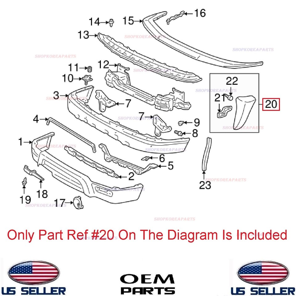 Genuine Front Bumper Flare Extension Unpainted Passenger Side OEM ...