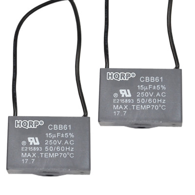 2x Replacement Motor Capacitors 15uf 2-Wire CBB61 for Harbor Breeze ...