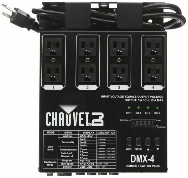 CHAUVET DMX-4 LED 4 Channel DMX DJ Lighting Switch Dimmer - Relay Pack ...
