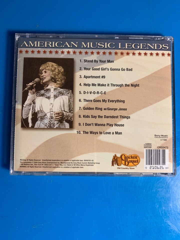 Tammy Wynette “American Music Legends” (CD) 10 Tracks……….……Excellent ...