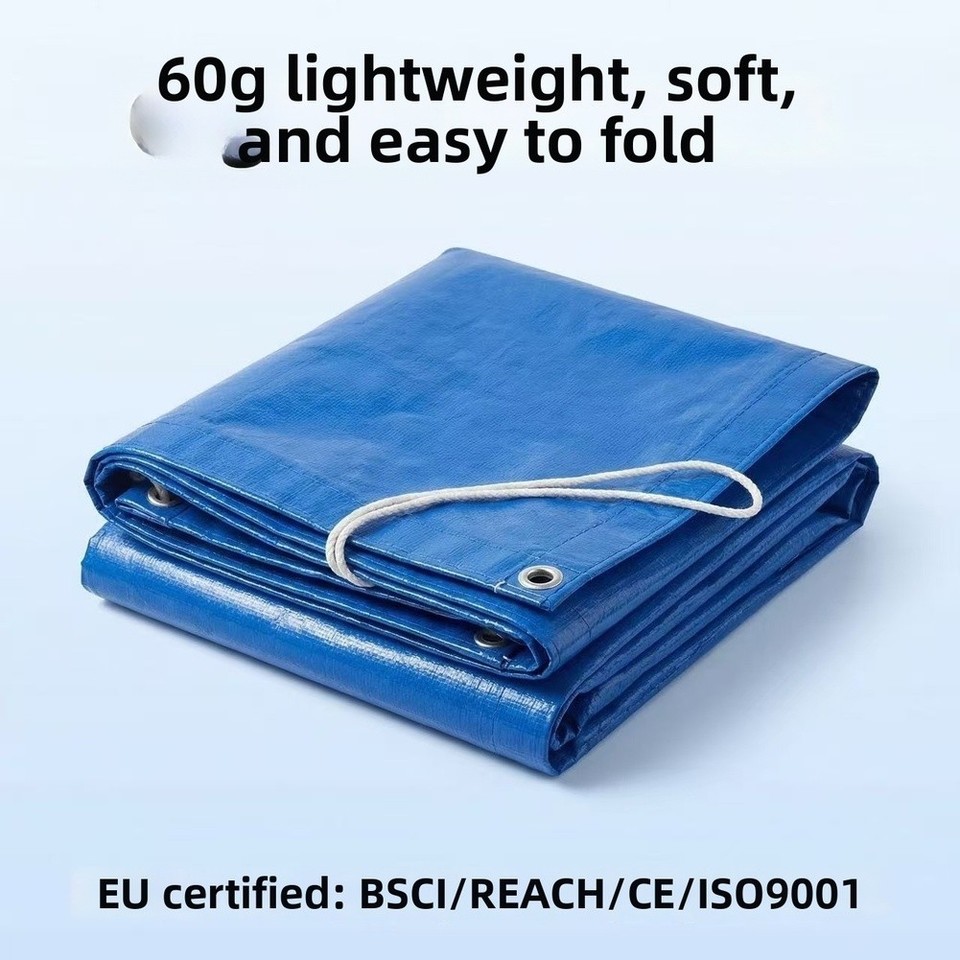 HDPE Blue Tarp 0.9x5m Waterproof Reinforced Edge Sun Shade Outdoor ...