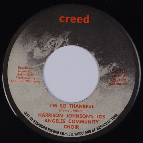 HARRISON JOHNSON: I’m So Thankful US CREED 5210 Black Gospel Funk 45 ...