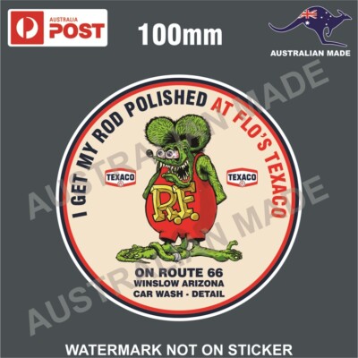 FLO'S TEXACO STICKER RETRO VINTAGE HOT ROD STICKERS ROUTE 66 | eBay ...