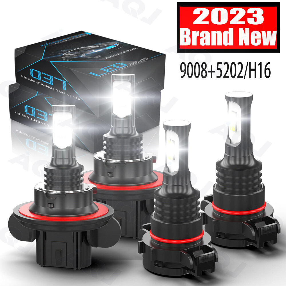 For 2010-2011Dodge Nitro Combo H13 5202 LED Headlights+Fog Light Bulbs ...